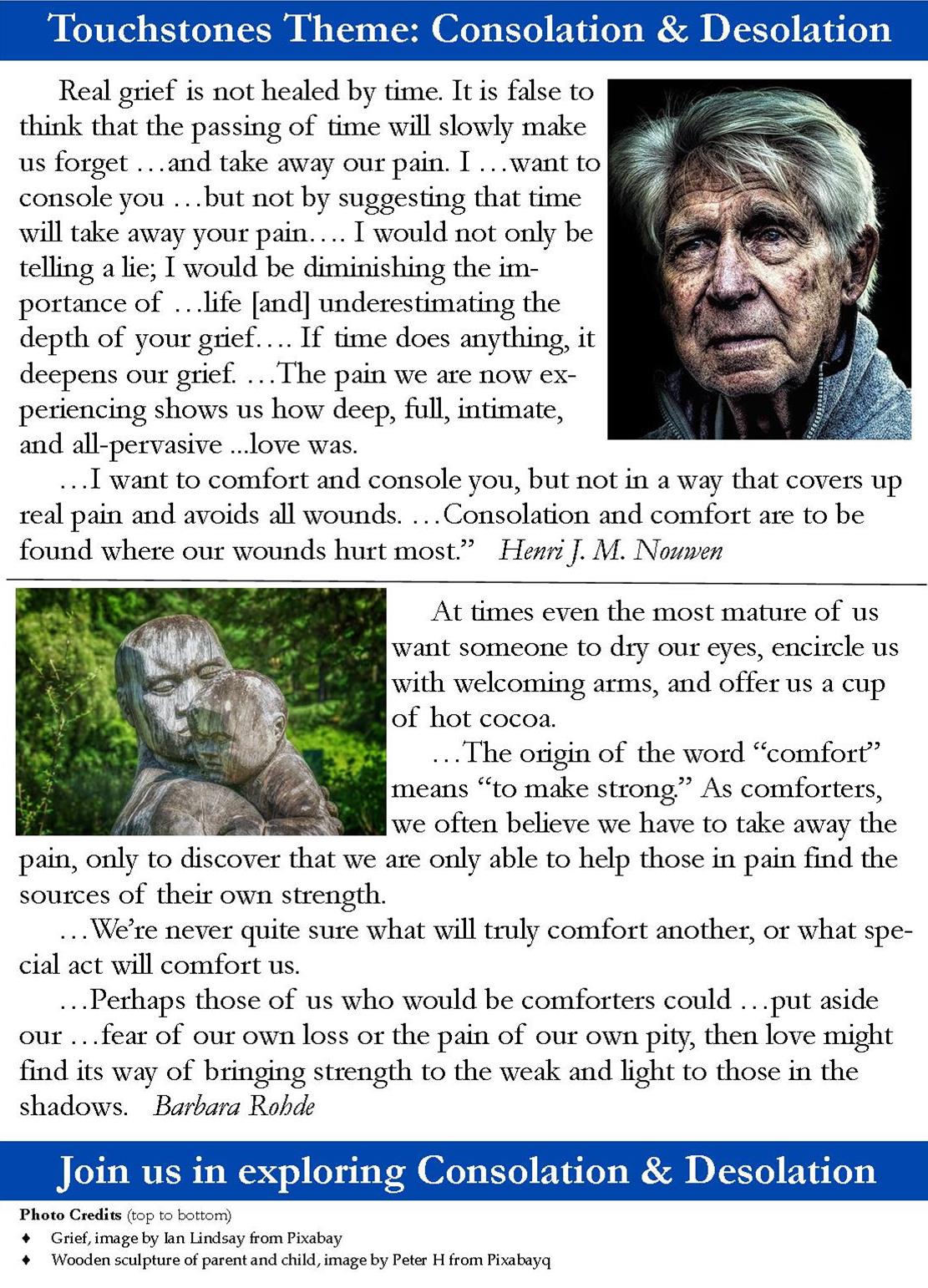 January 2021 Touchstones Theme: "Consolation/Desolation" - Auburn ...